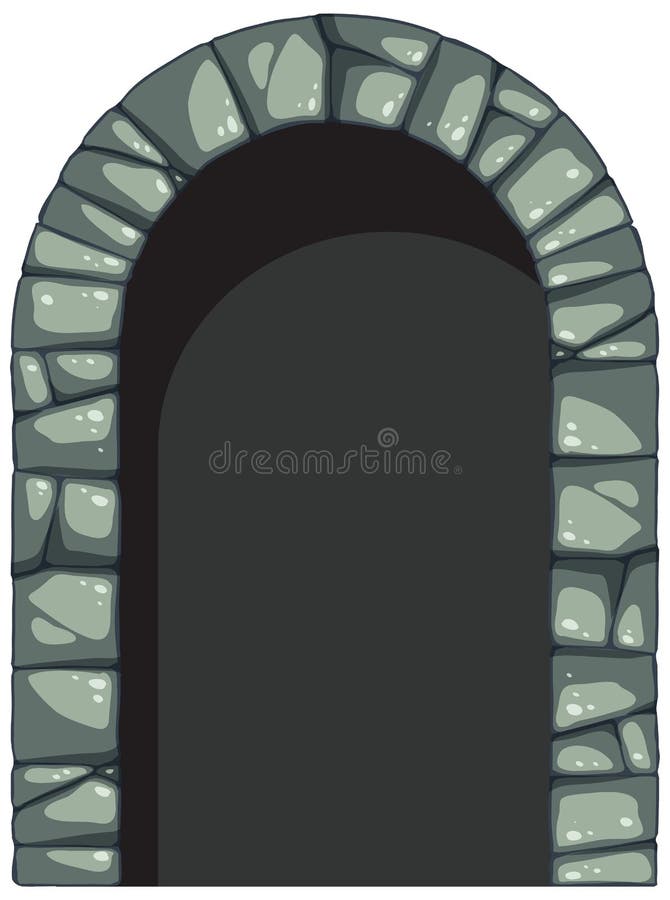 Stone Arch in Cartoon Style on White Background Stock Vector ...