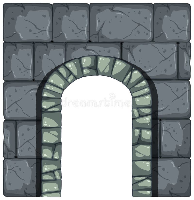 Stone Arch in Cartoon Style on White Background Stock Vector ...