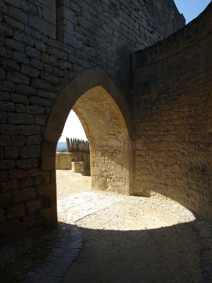 Stone Arch Castle of Beynac Stock Image - Image of ancient, castle ...