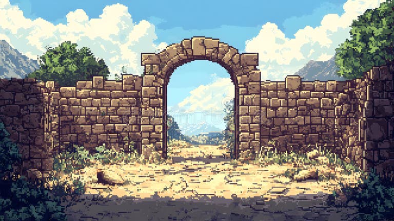 Pixel Art Stone Gate Stock Illustrations – 226 Pixel Art Stone Gate ...