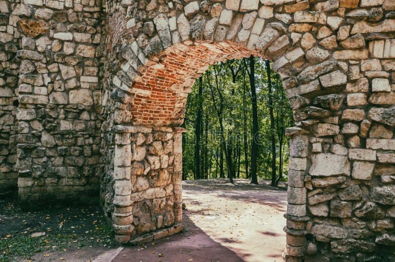Stone arch stock image. Image of historic, green, background - 83875055