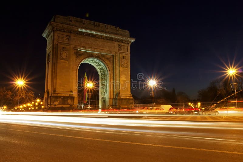 Stone arch plaza stock image. Image of bucharest, buildings - 1808457
