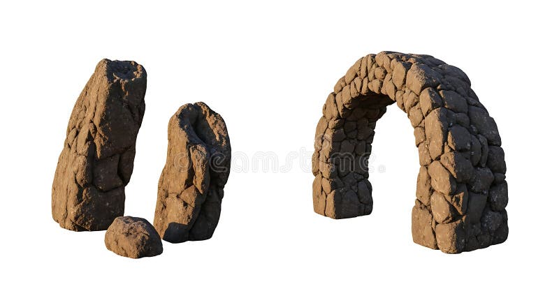 Stone Arch and Rocks stock illustration. Illustration of construction ...