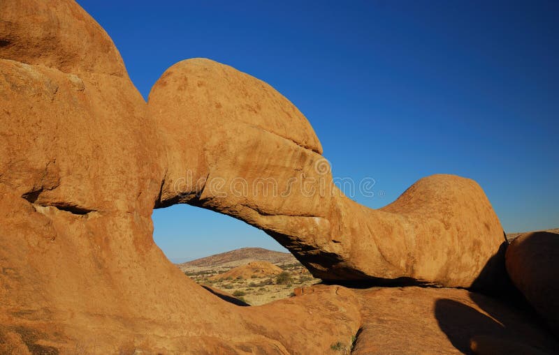 Stone Arch at Spitzkoppe stock photo. Image of blue, arch - 16428370