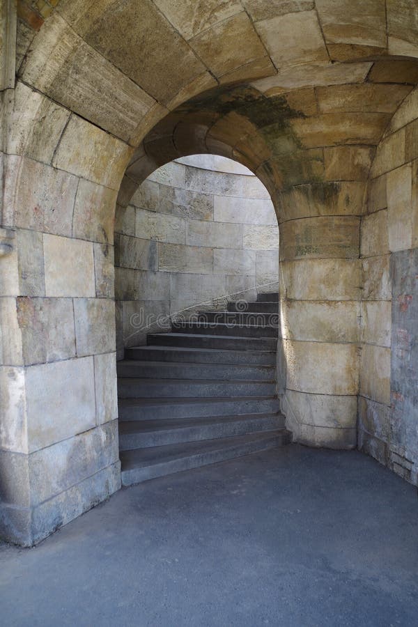 Stone Arch and Steps in Castle. Stock Photo - Image of pavement ...