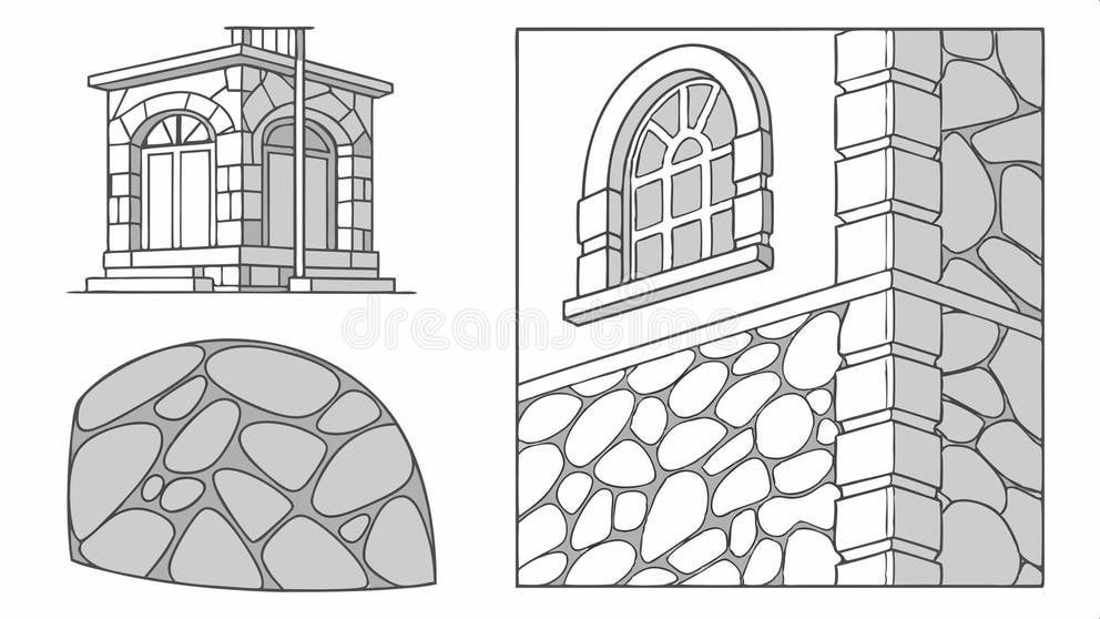 Stone Arch , Wall, Architectural Element , Rustic Texture Vector Design ...