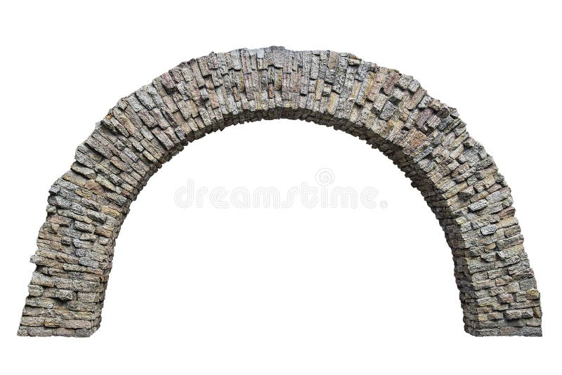 Stone Arch in the Wall Isolated on White Background Stock Photo - Image ...