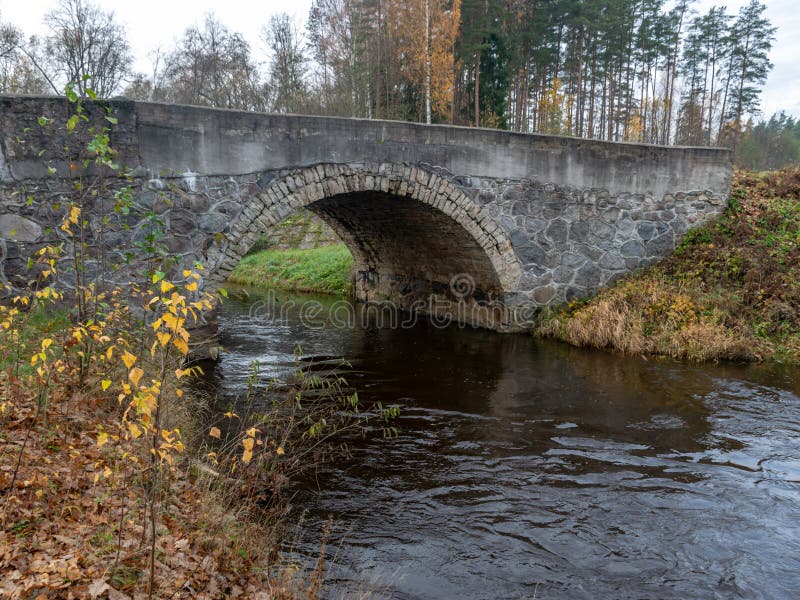 Stone Bridge Over Small River Stock Image - Image of river, beautiful ...