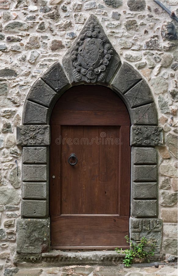 Stone arched doorway stock image. Image of detail, medieval - 14744195