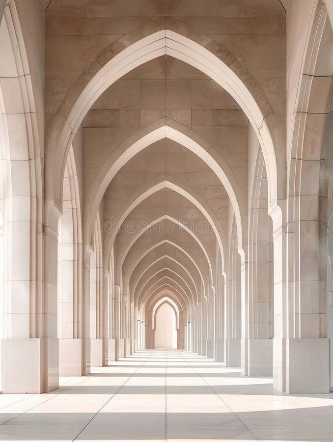 Stone Arches Create a Rhythm of Light and Shadow, Evoking Serenity and ...