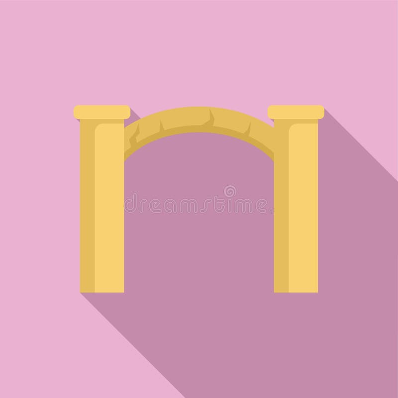 Stone Archway Connecting Two Pillars on Pink Background Stock Vector ...