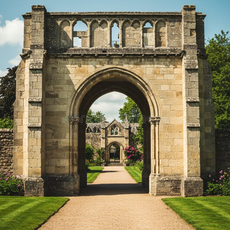 Stone Archway in a Historical Setting, Featuring Gothic Architectural ...