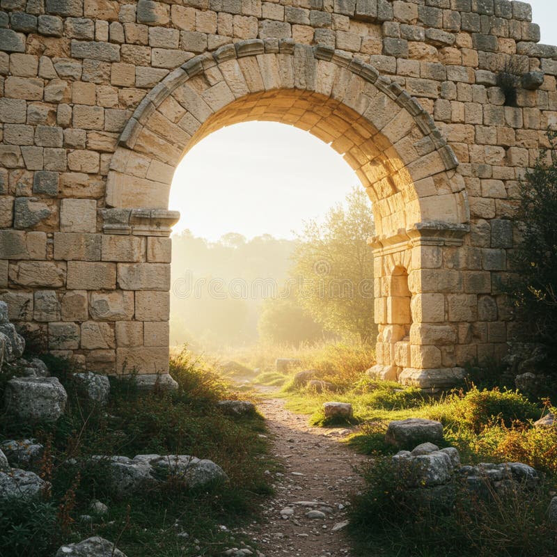 Stone Archway Made of Large Rectangular Blocks, Likely Part of an ...