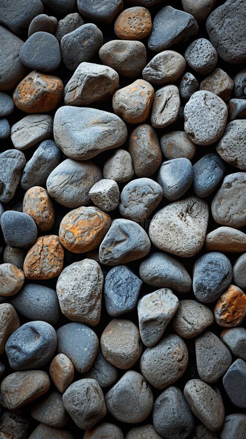 Stone Arrangement Close Up of Grey River Rocks in a Formation Stock ...