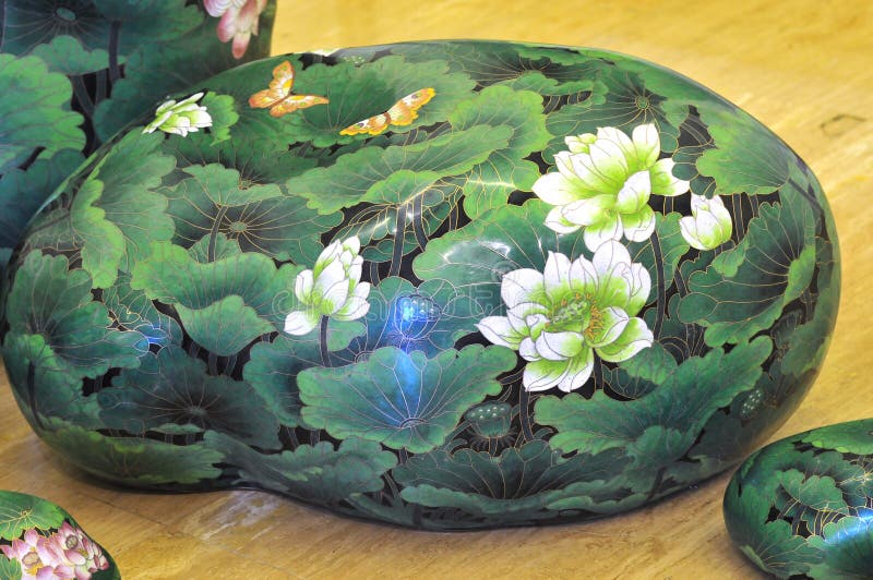 Stone Art with Lotus Flower Stock Image - Image of green, drawing: 5735915