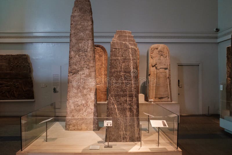 Stunning Tall Stone Artifacts, British Museum, Uk Stock Image - Image ...