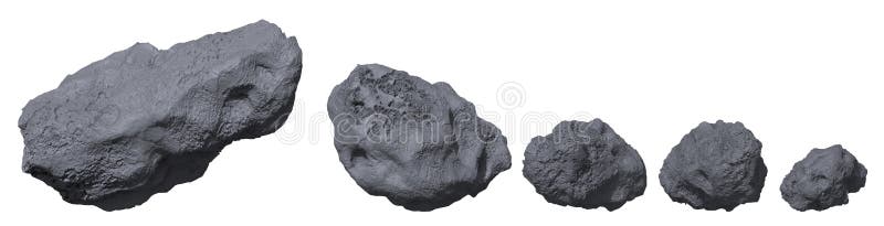 Stone Asteroids. Meteor or Space Boulder or Rock Stock Illustration ...