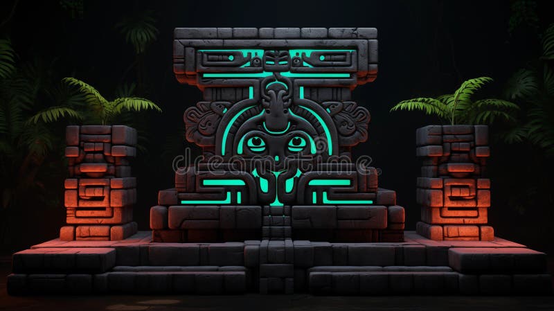Stone Background with Patterns in the Style of the Aztec Civilization ...