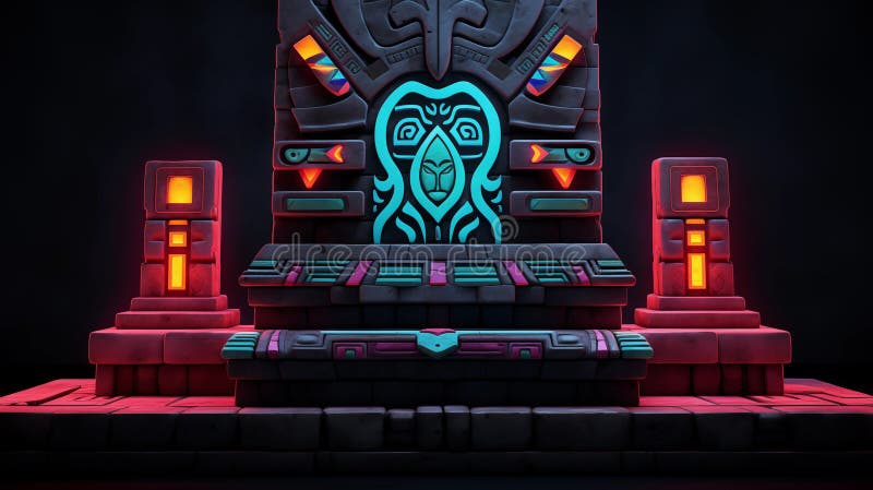 Stone Background with Patterns in the Style of the Aztec Civilization ...