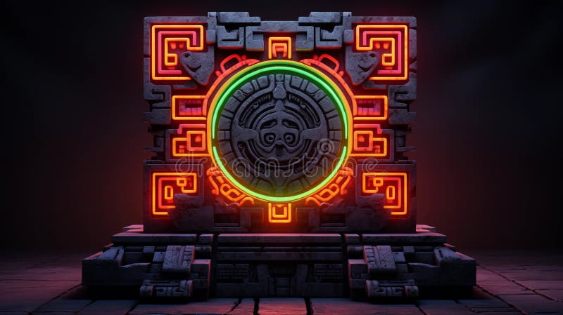 Stone Background with Patterns in the Style of the Aztec Civilization ...