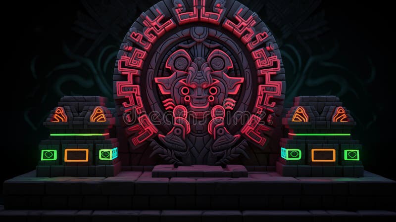 Stone Background with Patterns in the Style of the Aztec Civilization ...