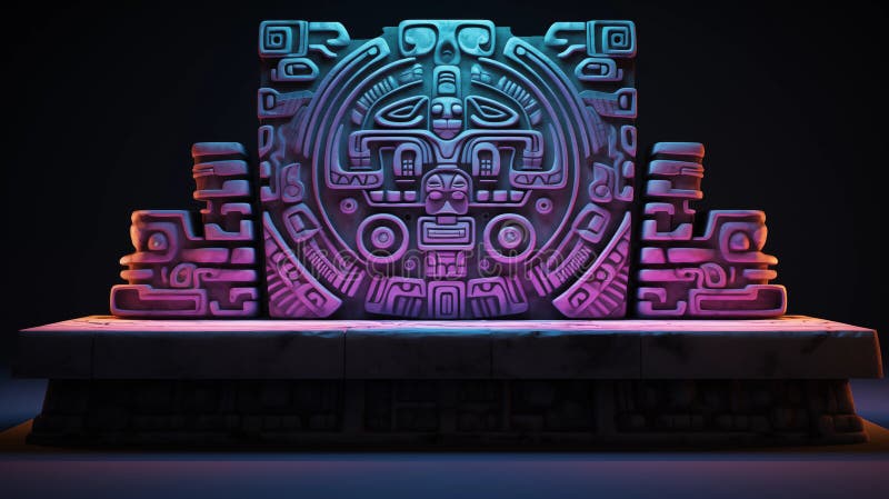 Stone Background with Patterns in the Style of the Aztec Civilization ...
