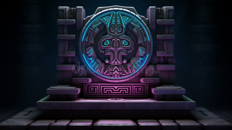 Stone Background with Patterns in the Style of the Aztec Civilization ...