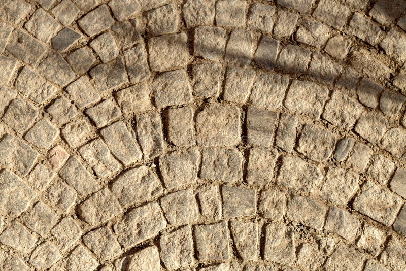 Stone Background in Sunny Background, Brown Cobblestone Town Square ...