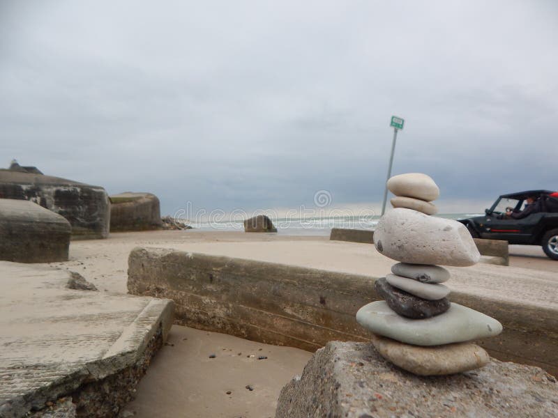Stone Balance on the Beach of Denmark Stock Image - Image of terrain ...