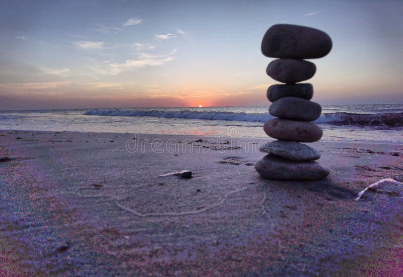 Stone balance in nature stock photo. Image of wave, coast - 256165944