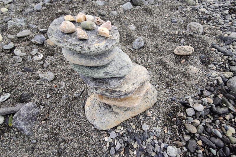 Stone Balancing on the Beach Stock Photo - Image of balance, rock ...