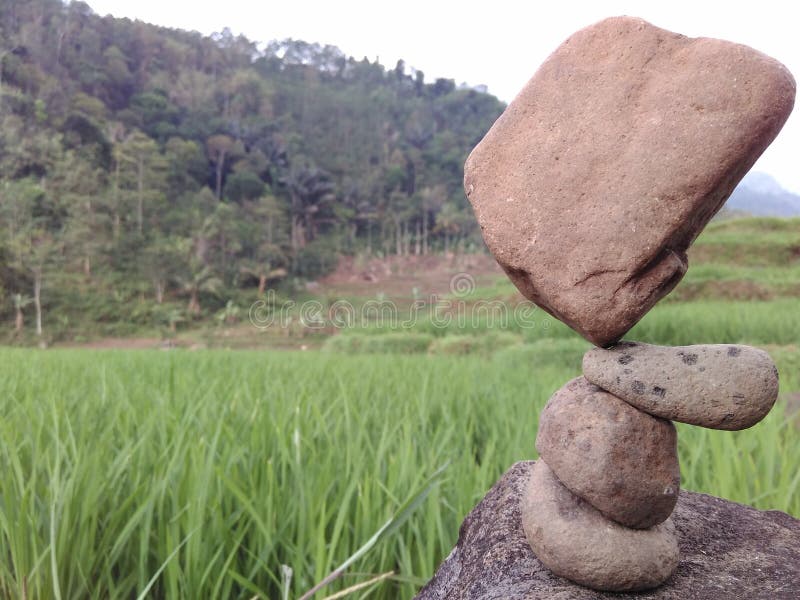 Stone Balancing stock image. Image of stone, rice, field - 101716089