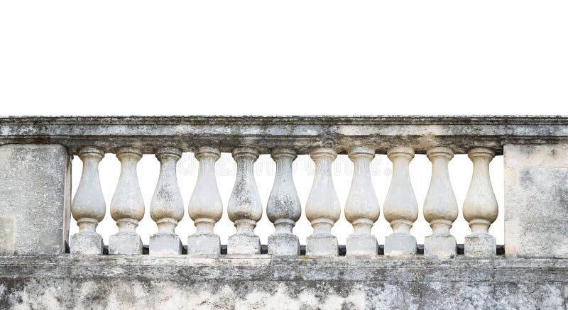 Stone Balcony Railing Isolated Stock Image - Image of classic, baroque ...
