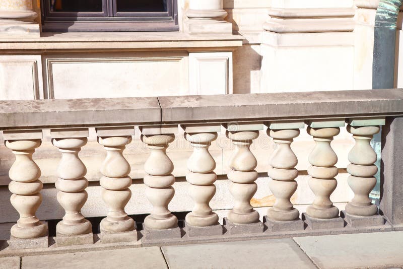 Stone Balustrade in the City Stock Image - Image of marble, column ...
