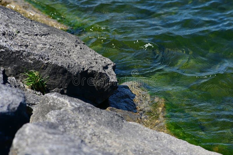Stone Bank Along the Niagara on the Lake Stock Image - Image of shore ...