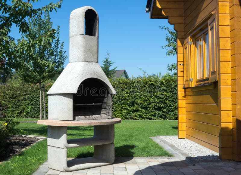 Stone barbecue stock photo. Image of time, garden, charcoal - 66333572