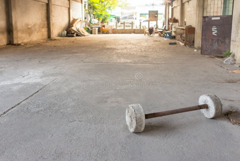 Stone Barbell in Open Space Stock Image - Image of barbell, strength ...