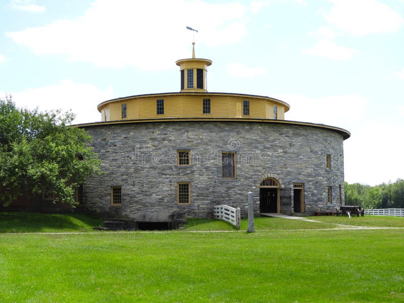 Iconic Round Stone Barn at Hancock Shaker Village Stock Photo - Image ...