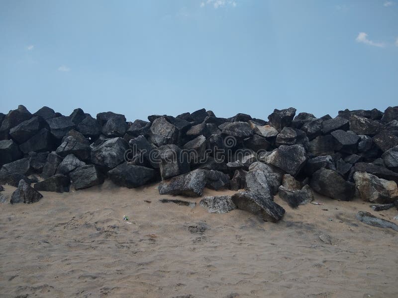 Stone Barrier for Blocking Sea Waves, Kappil Beach, Thiruvananthapuram ...