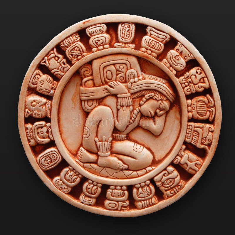 Stone Bas-relief Round Latin America Stock Photo - Image of ritual ...