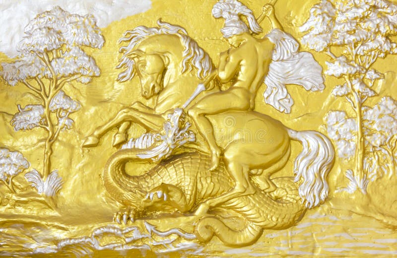 Stone Bas-relief On The Basis Of Ancient Greek Myths Stock Photo ...