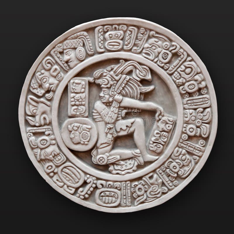 Stone Bas-relief Round Latin America Stock Photo - Image of ritual ...