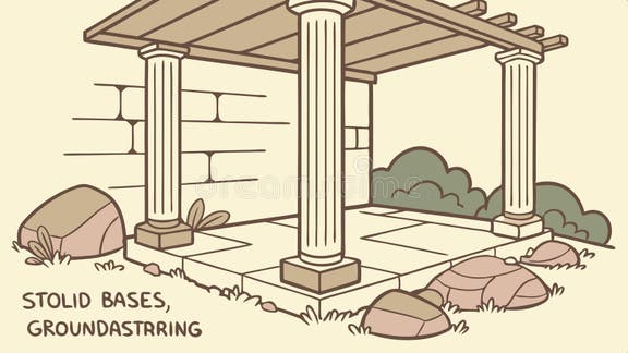 Stone Bases Groundstring, Architectural Foundation Vector Design ...