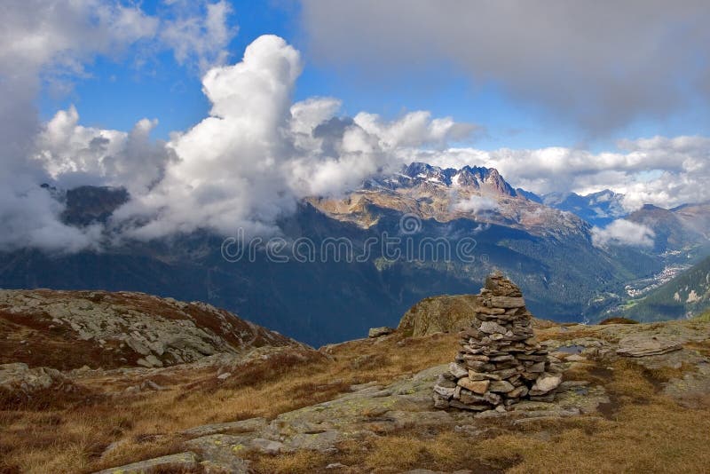 Stone beacon. stock image. Image of heather, horizon, open - 1904753