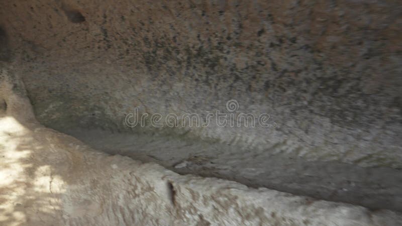 Stone Bed of a Monk in a Cave Monastery Stock Video - Video of cave ...