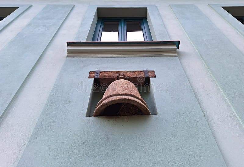 Stone bell stock photo. Image of window, blue, house - 324865862