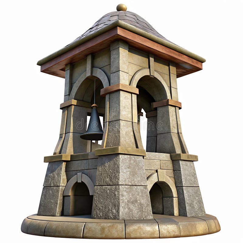 Stone Bell Tower with Arched Design and Gray Brick Structure for ...