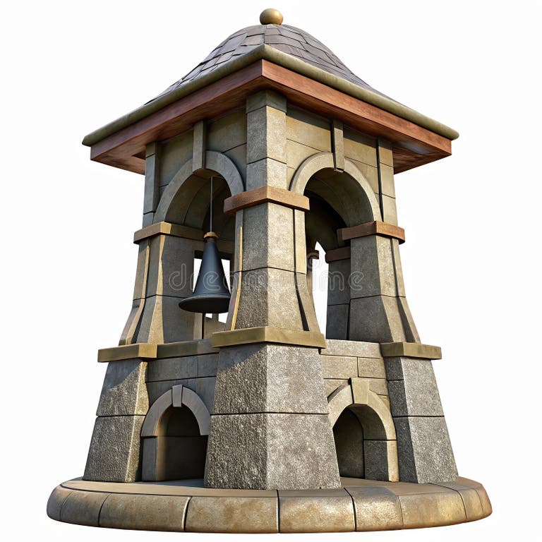 Stone Bell Tower with Arched Design and Gray Brick Structure for ...