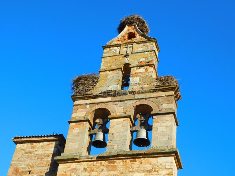 Stone Bell Tower Featuring a Rustic Facade Stock Photo - Image of side ...