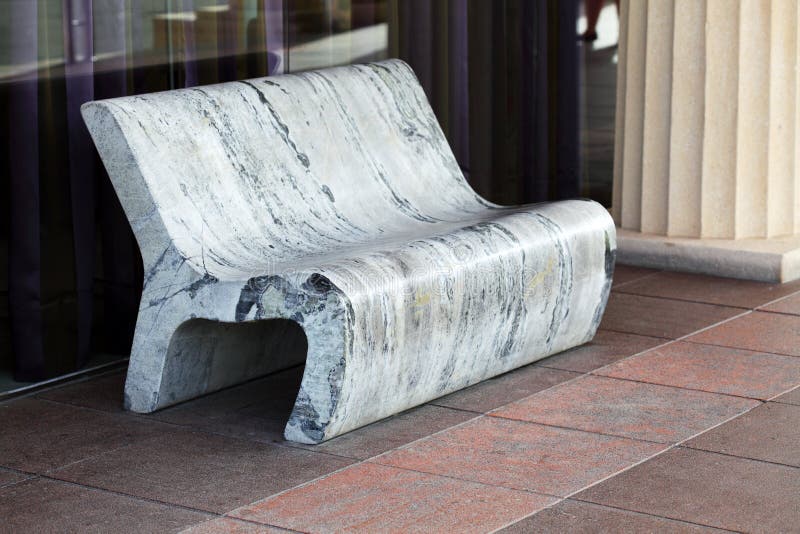 Stone Bench Supported by Two Stone Figures. Perast, Montenegro. Stock ...